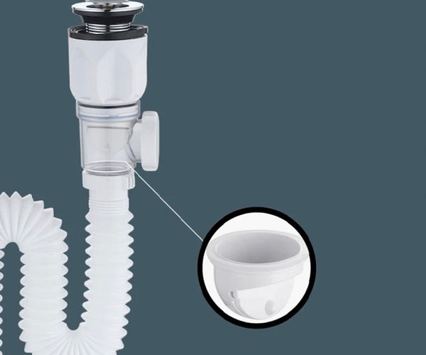 A basin drain with a check valve